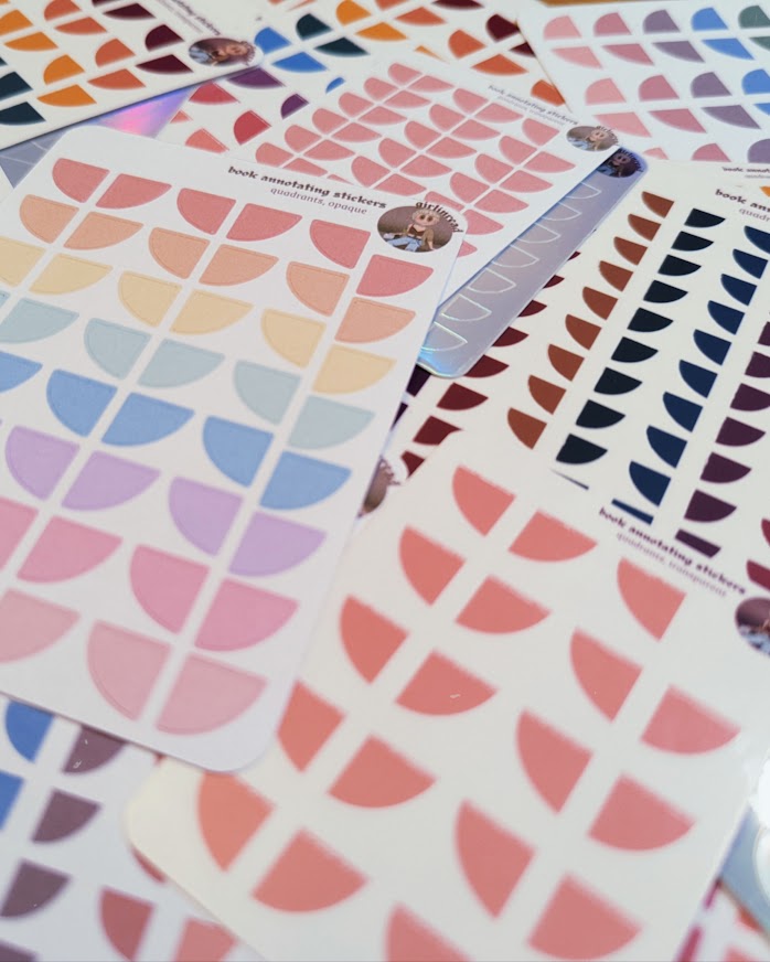 quadrant tab sticker sheets – girlinread annotating stickers