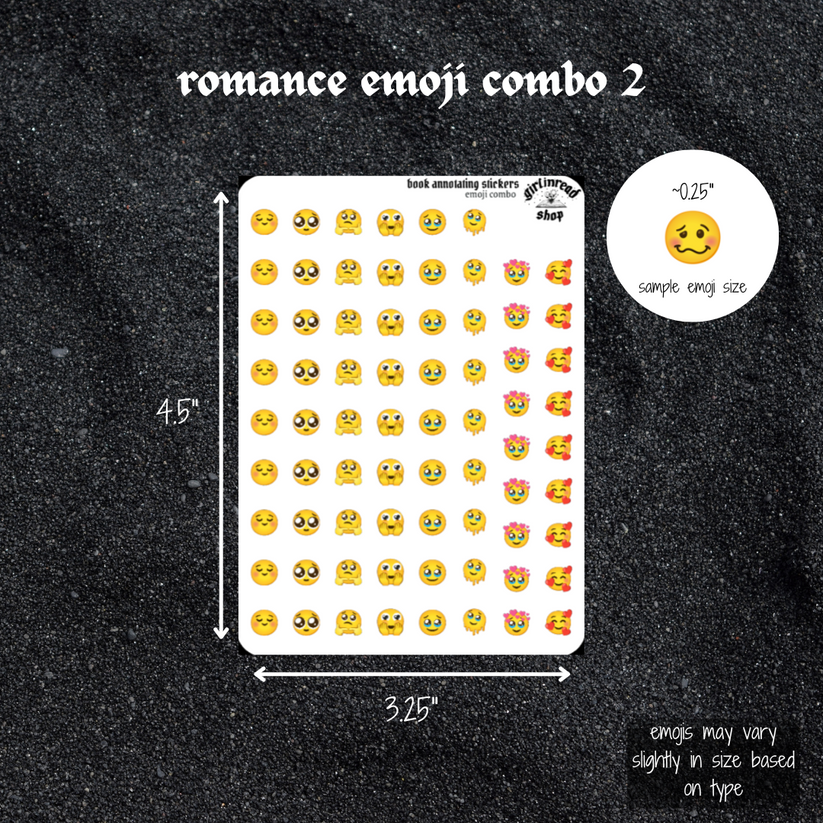 romance emoji & text combos – girlinread annotating stickers